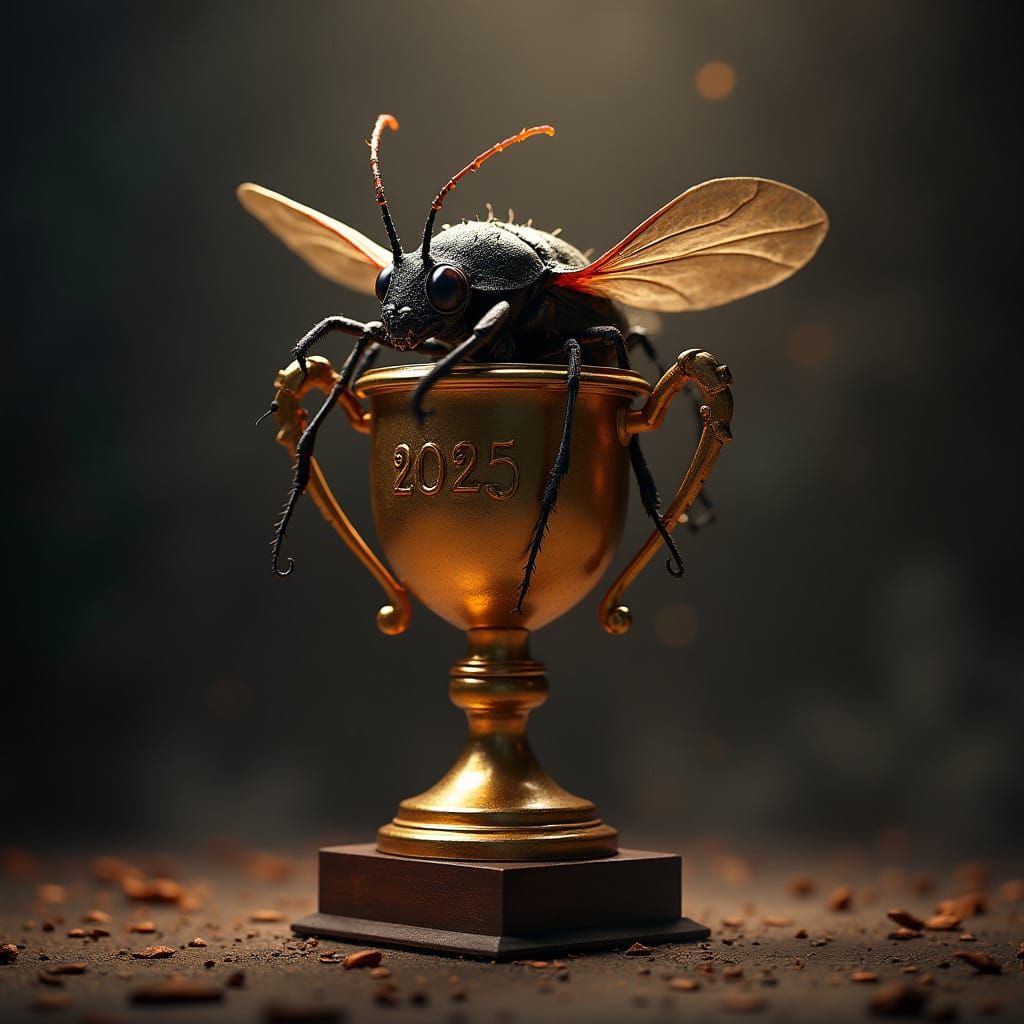 Crowned Bug Pinnacle of 2025 Bug Award - AI Art