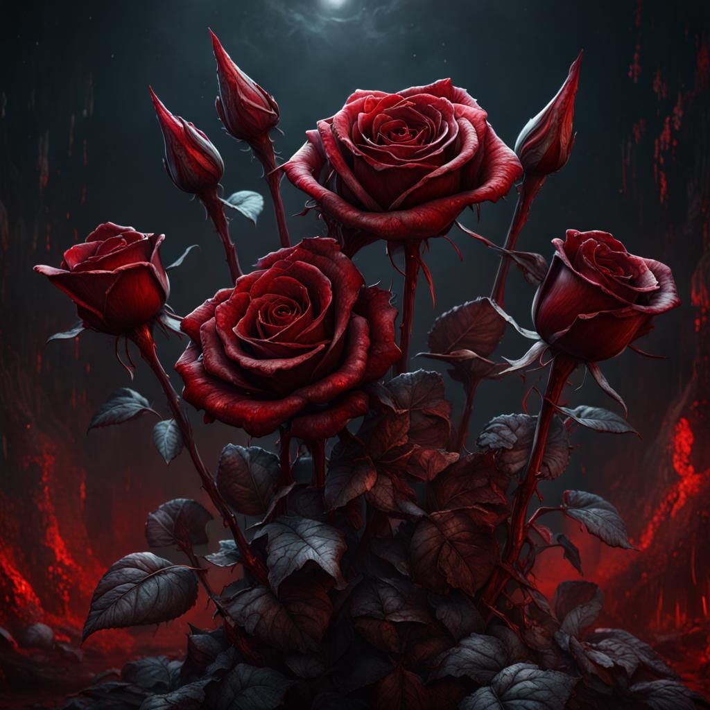 blood roses - AI Generated Artwork - NightCafe Creator