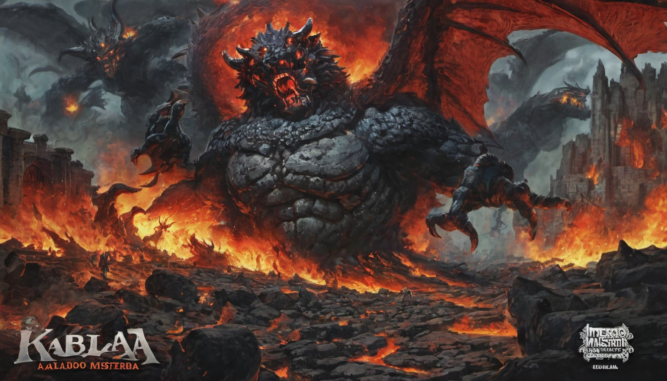 Master of Darkness in Fiery Hellscape, Mystic Shad... - AI Art