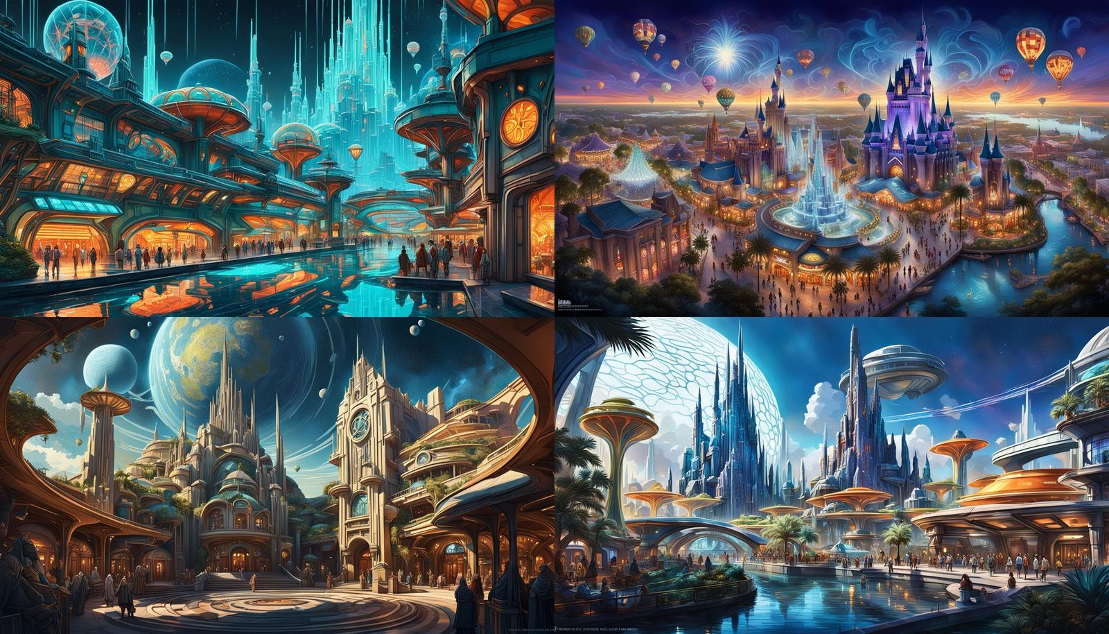 Downtown Orlando, FL, Universal's Islands of Adven... - AI Art