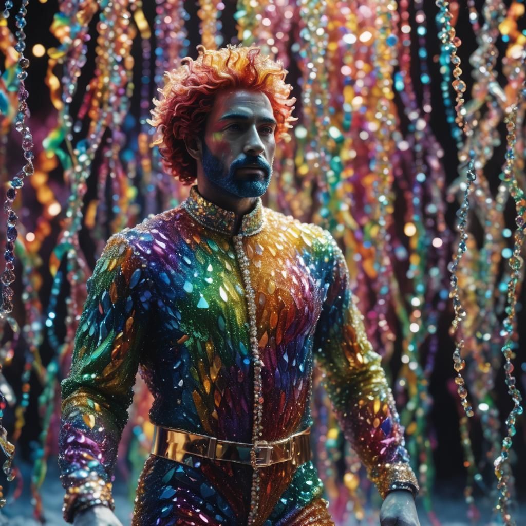 Crystallized Rainbow Man - AI Generated Artwork - NightCafe Creator