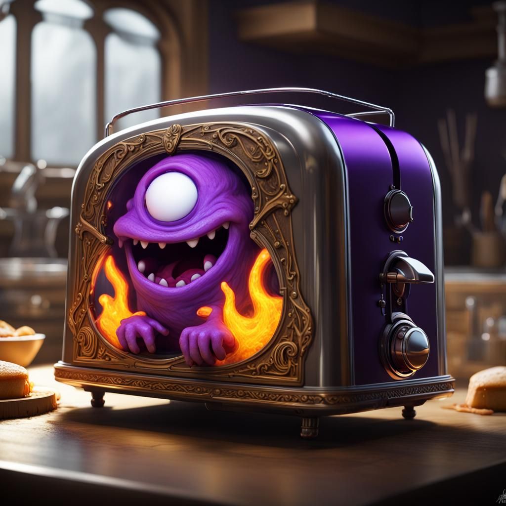 Evil toaster monster - AI Generated Artwork - NightCafe Creator
