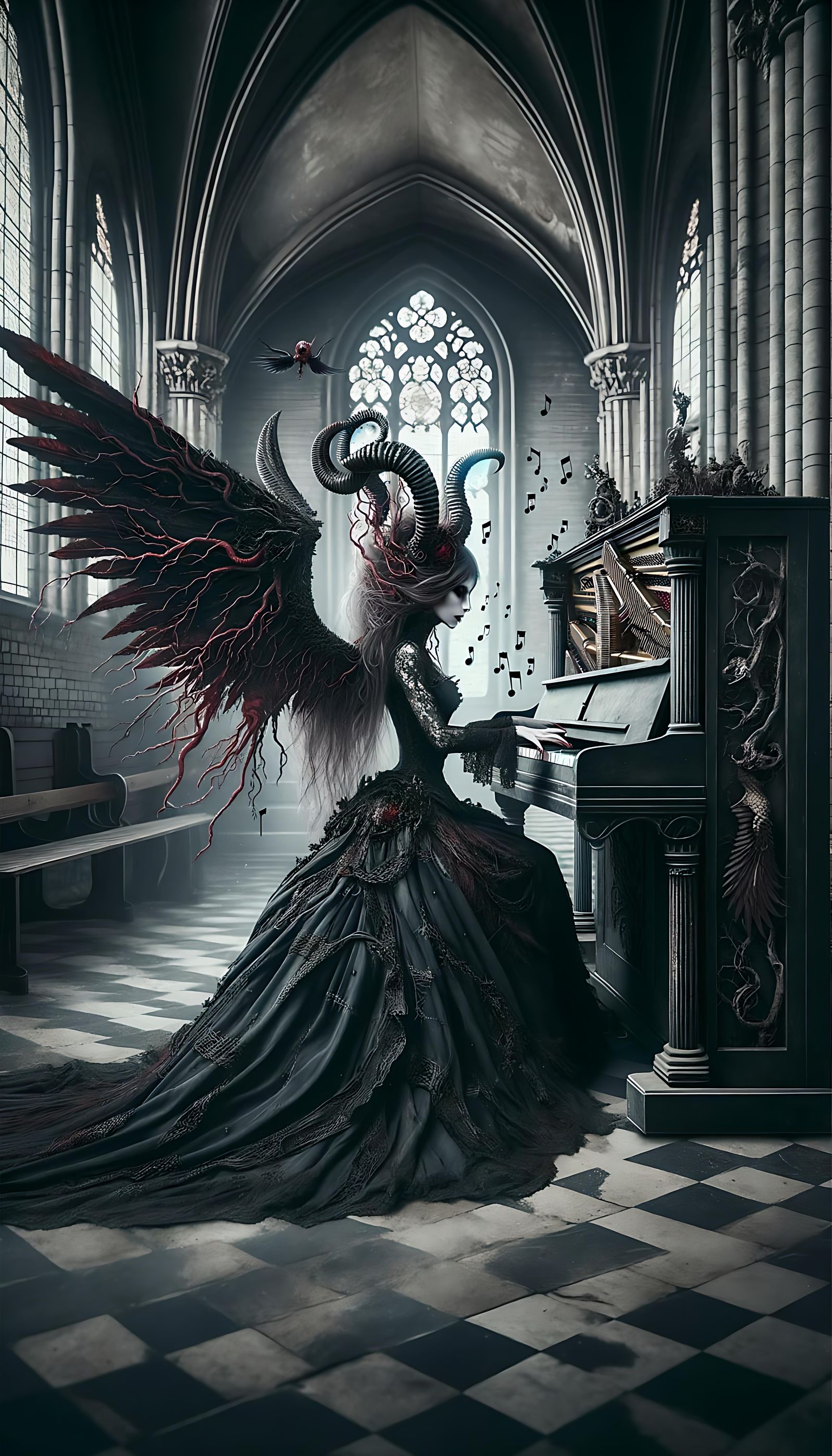 Echoes of Despair: The Melancholic Sonata of the Gothic Pianist - AI ...