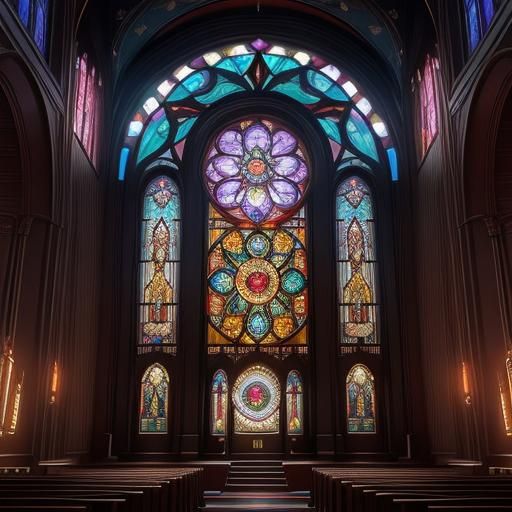 Stained Glass Church Chancel - AI Generated Artwork - NightCafe Creator