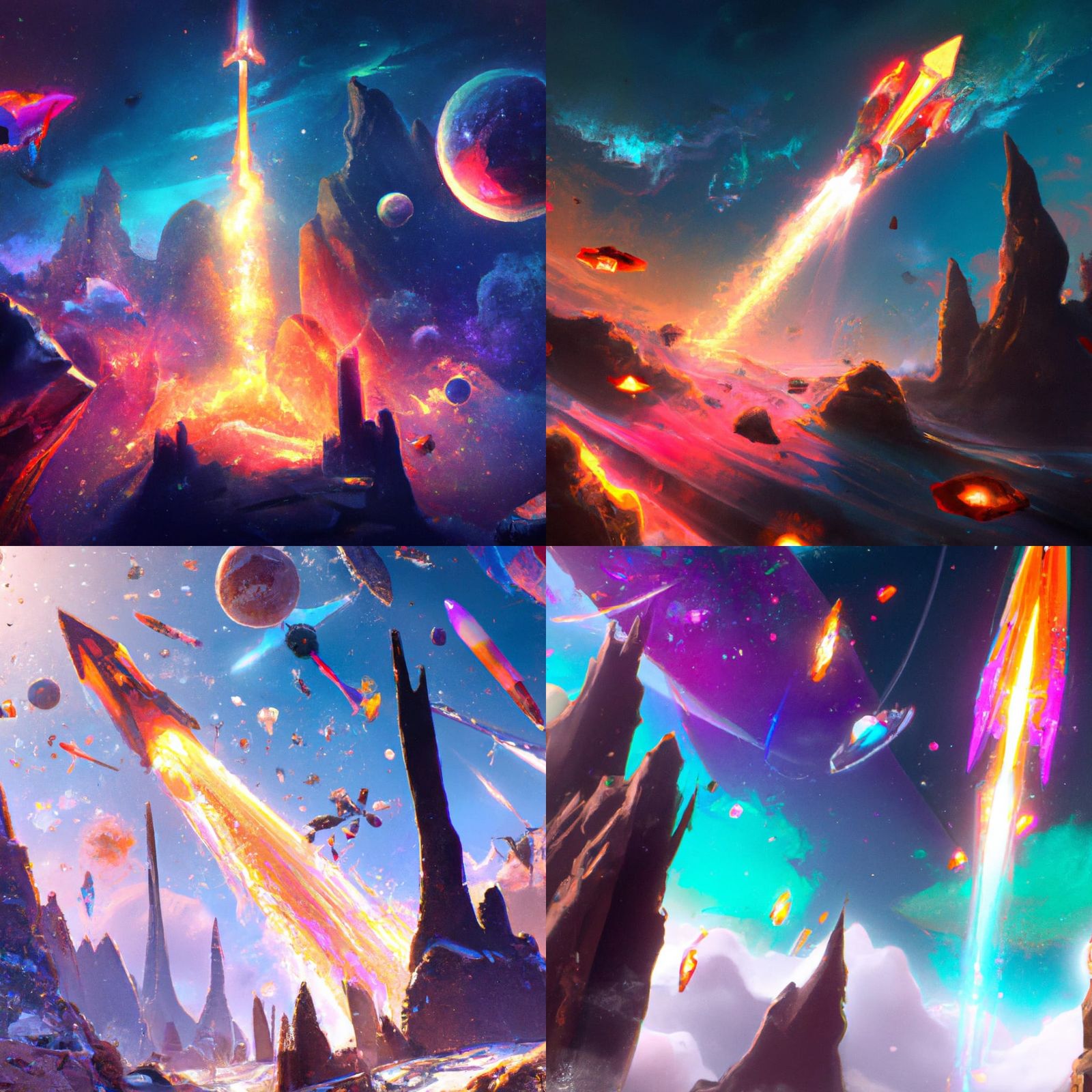 Cosmic rocket launch - AI Generated Artwork - NightCafe Creator