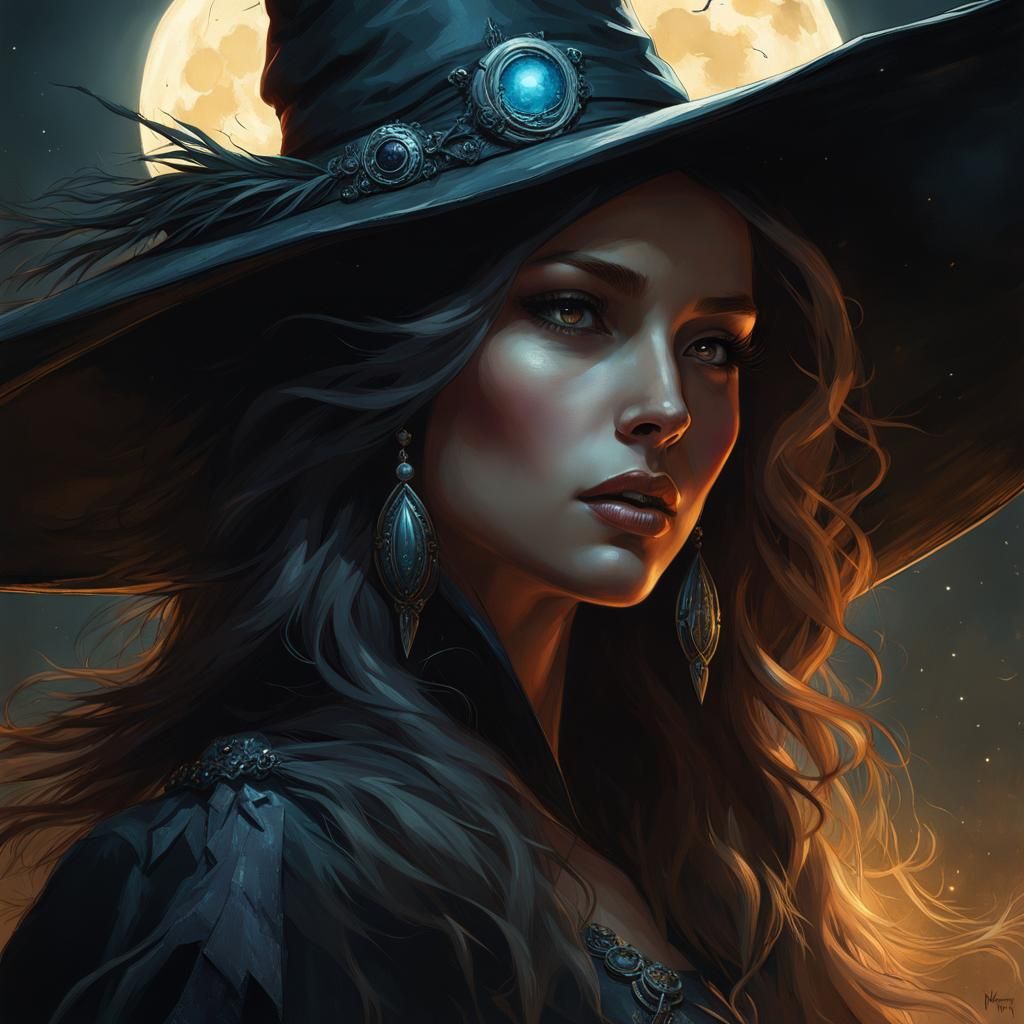 Moonlit witch - AI Generated Artwork - NightCafe Creator