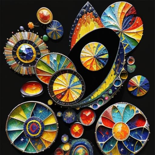 "The Starry Night". Beautiful rustic mosaic patchwork, abstract ...