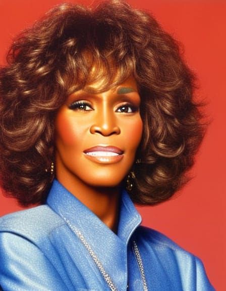 Illustrative Color Portrait of Whitney Houston - AI Generated Artwork ...
