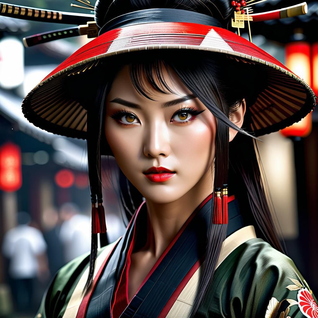 "Insanely detailed photorealistic portrait art of a beatiful japanese ...