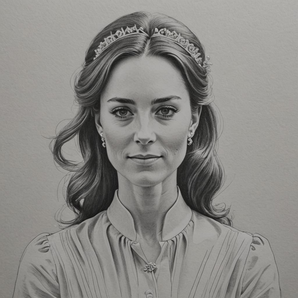 Kate Middleton, Sketched - AI Generated Artwork - NightCafe Creator