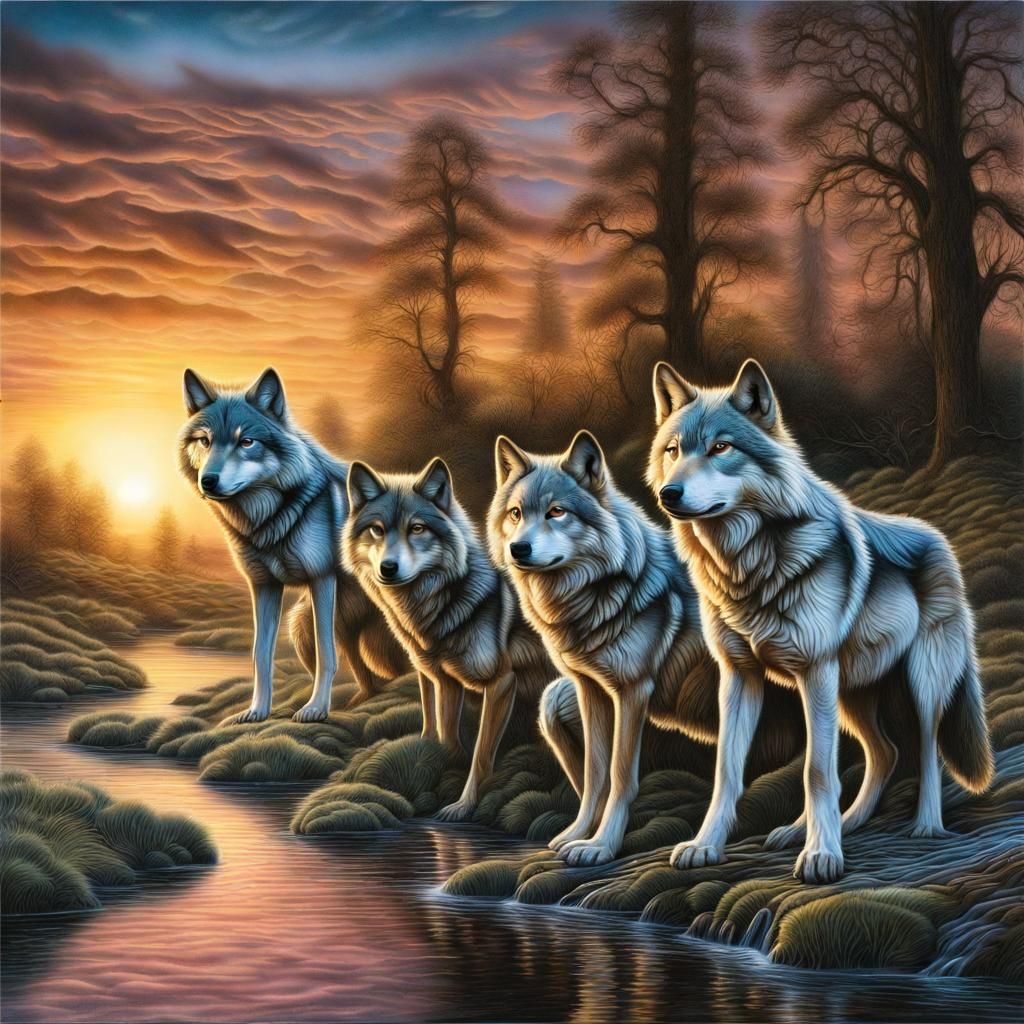 The Wolf Pack, - AI Generated Artwork - NightCafe Creator