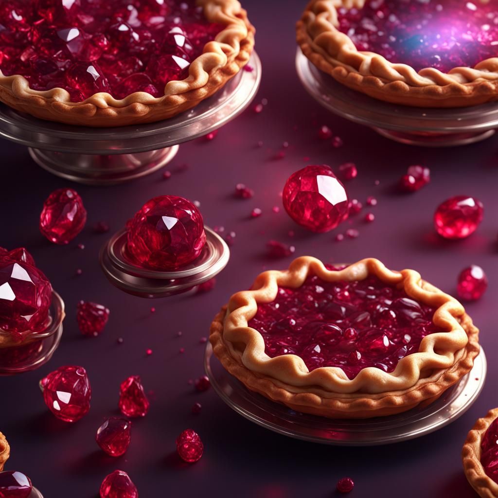 Sparkling delicious ruby gemstone pie - AI Generated Artwork ...