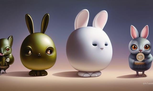 "Bunnies and Eggs" by artist "Daniela Uhlig", by artist "Gediminas ...