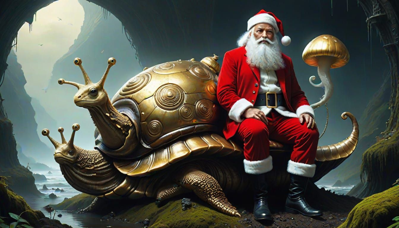 Surreal Santa Concept Art in Moody, Grainy Style - AI Art