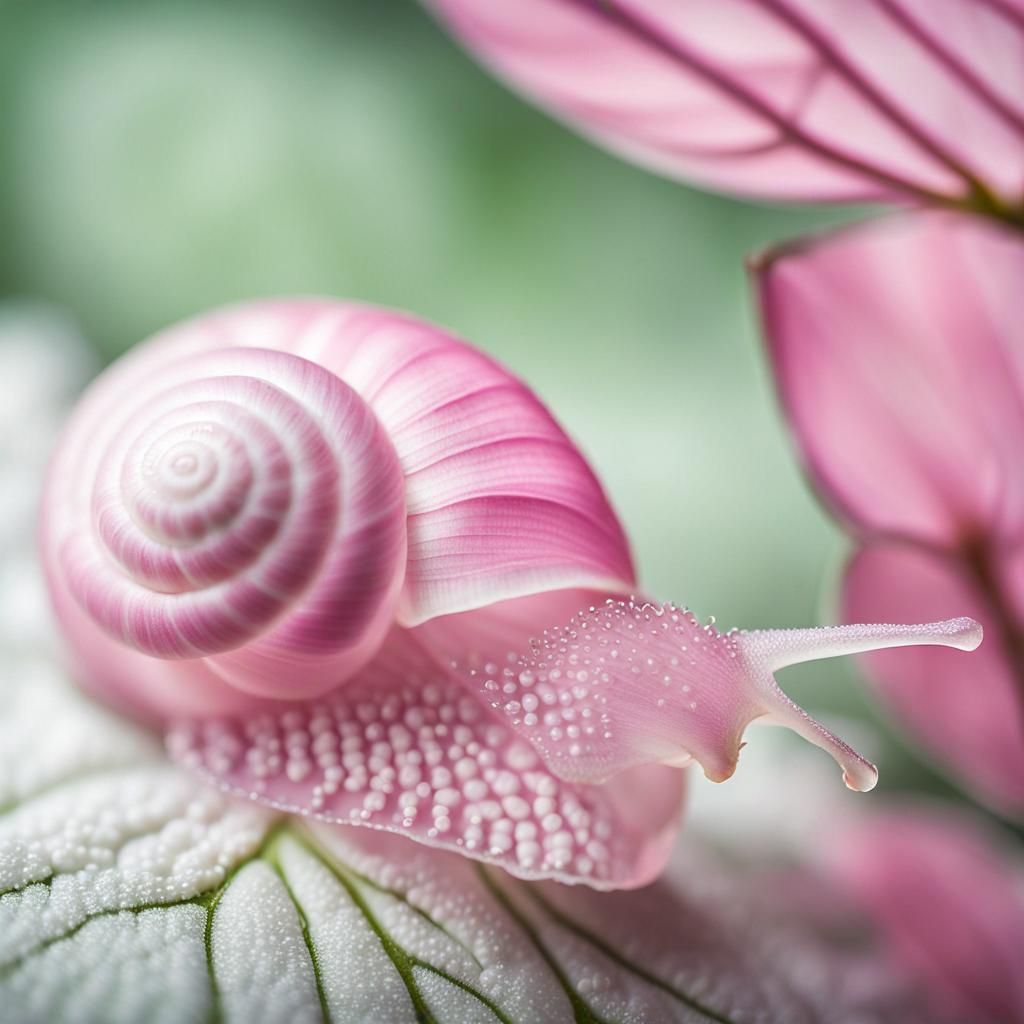 Pink tree snail ((Calocochlia festiva)), macro photography - AI ...