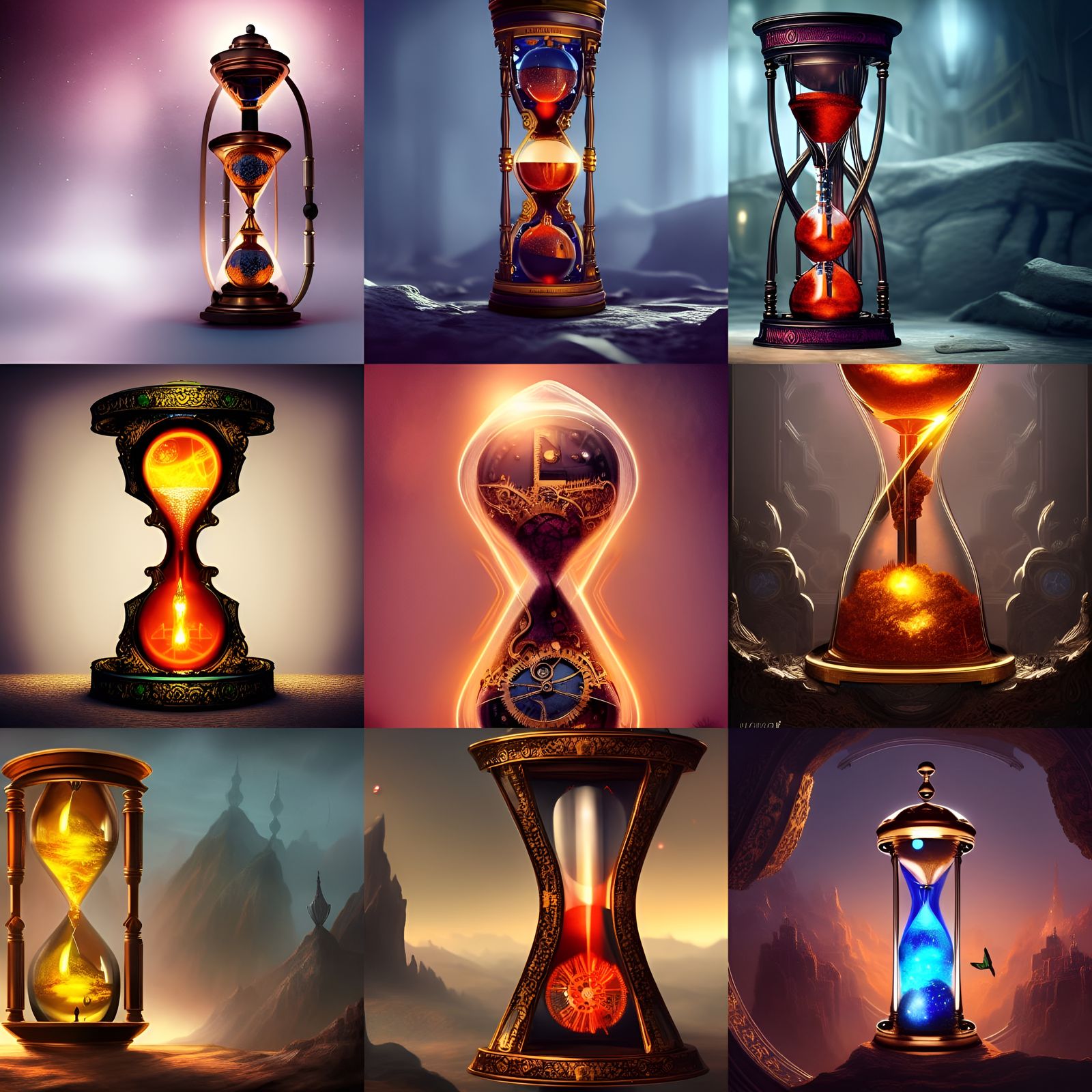 The gift of time, A clockwork hourglass - AI Generated Artwork ...