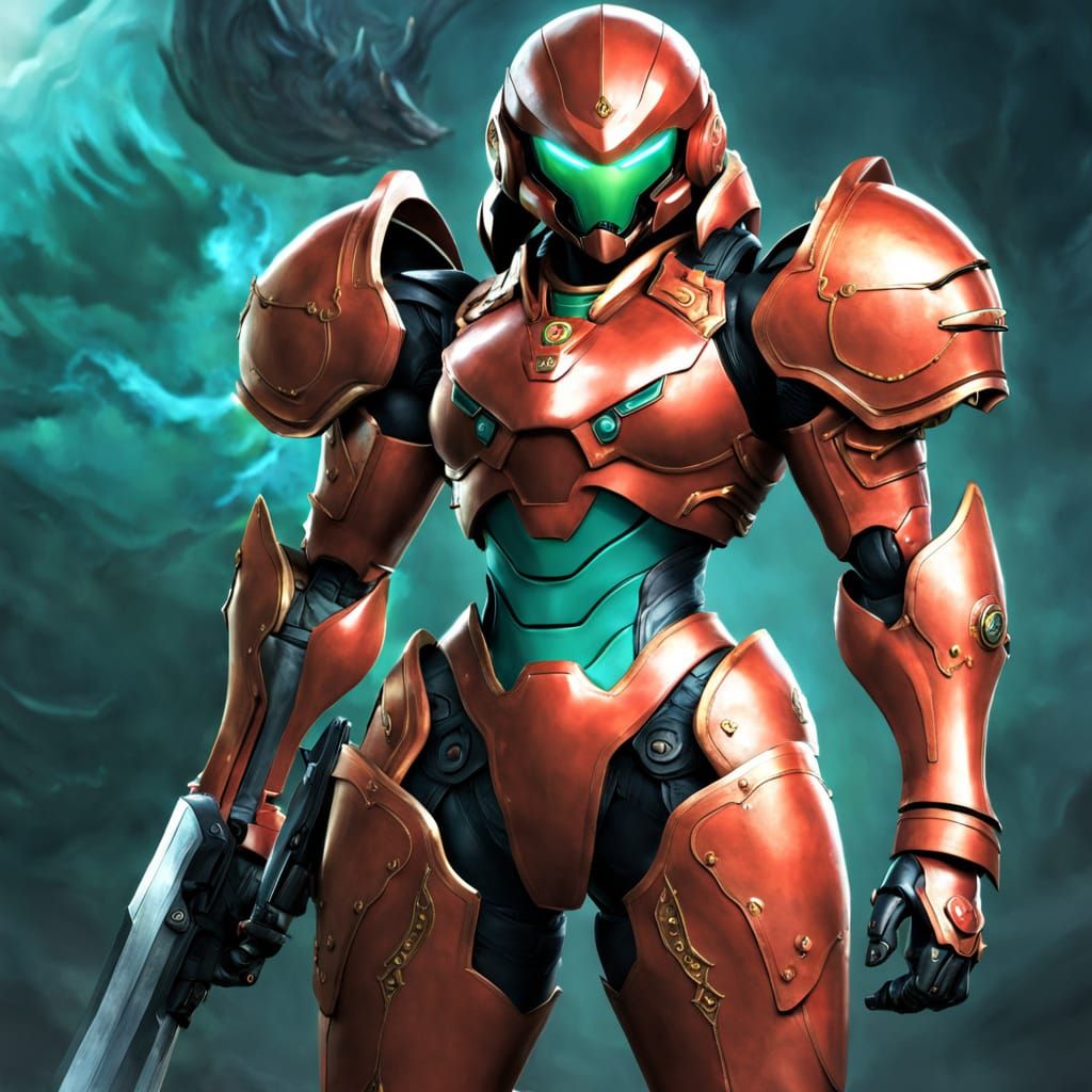 Samurai Samus (Picture 07) - Samus Aran in Cyberpunk Samurai...