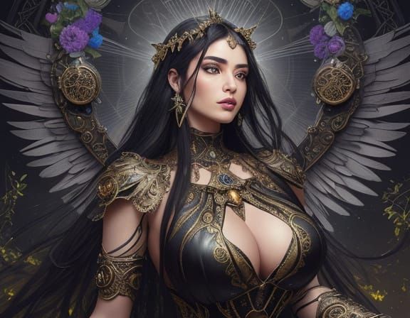 Female archangel. The mighty power of creation. Glittering. Esoteric maximalist. Extraordinarily ...