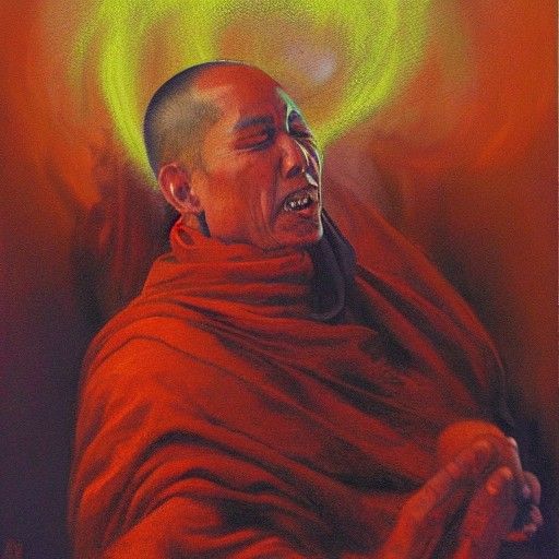 Monk self immolation - AI Generated Artwork - NightCafe Creator