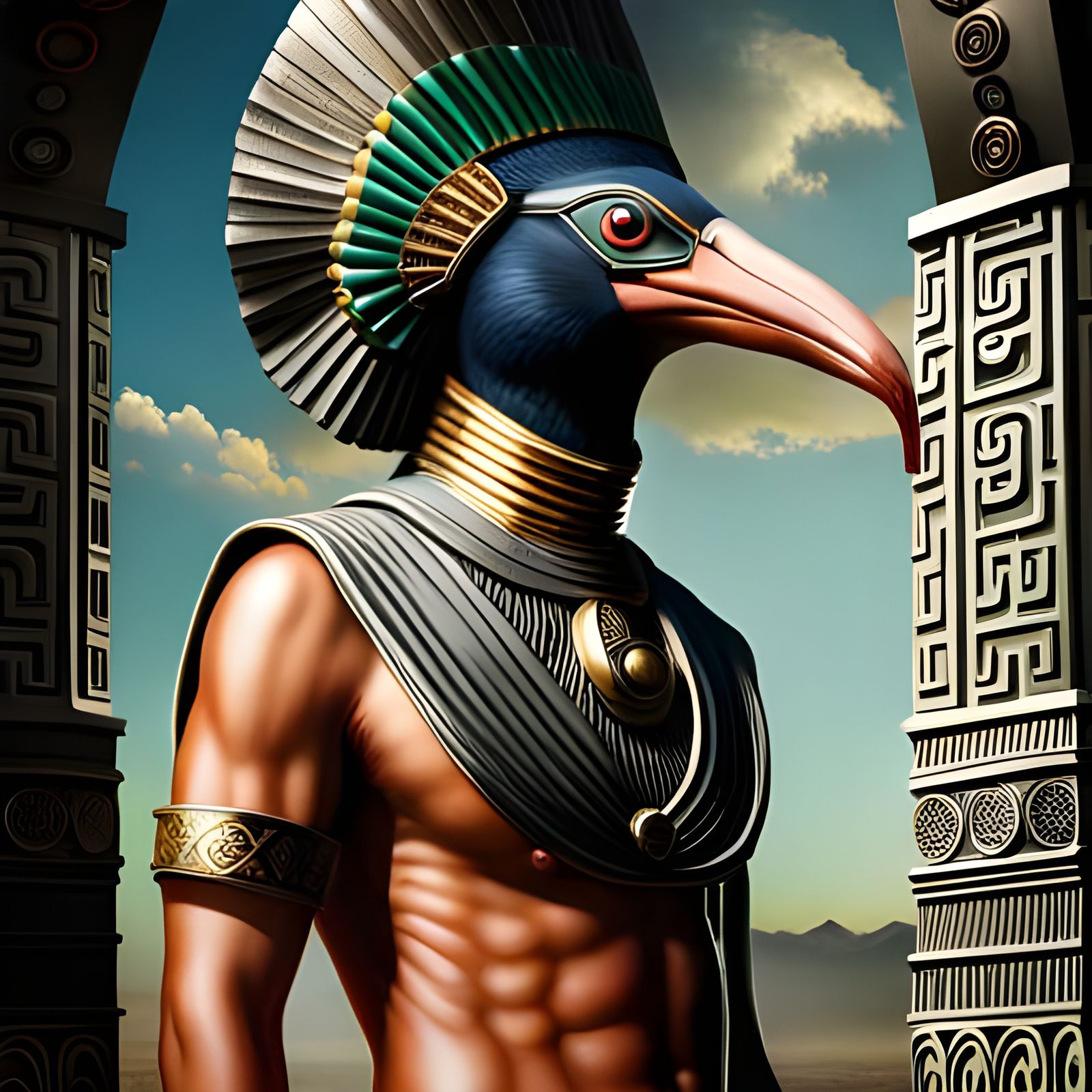 insanely detailed portrait the egyptian male god thoth!!!! :: black ...