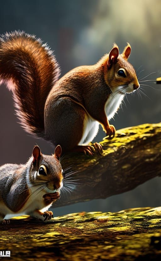 Killer squirrel from outerspace in the style of horrorcore, movie ...