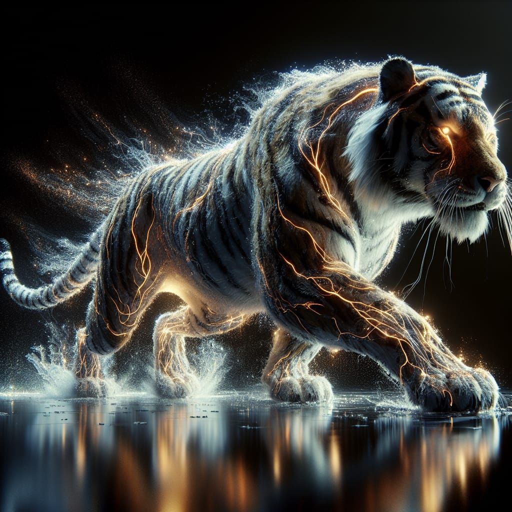 epic tiger running forward, - AI Generated Artwork - NightCafe Creator