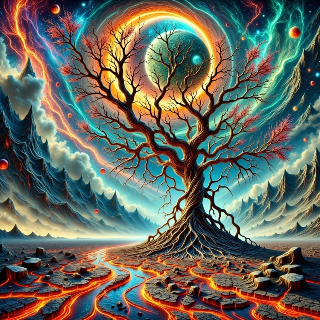 Ethereal Slender Figures in a Dreamlike Landscape - AI Art