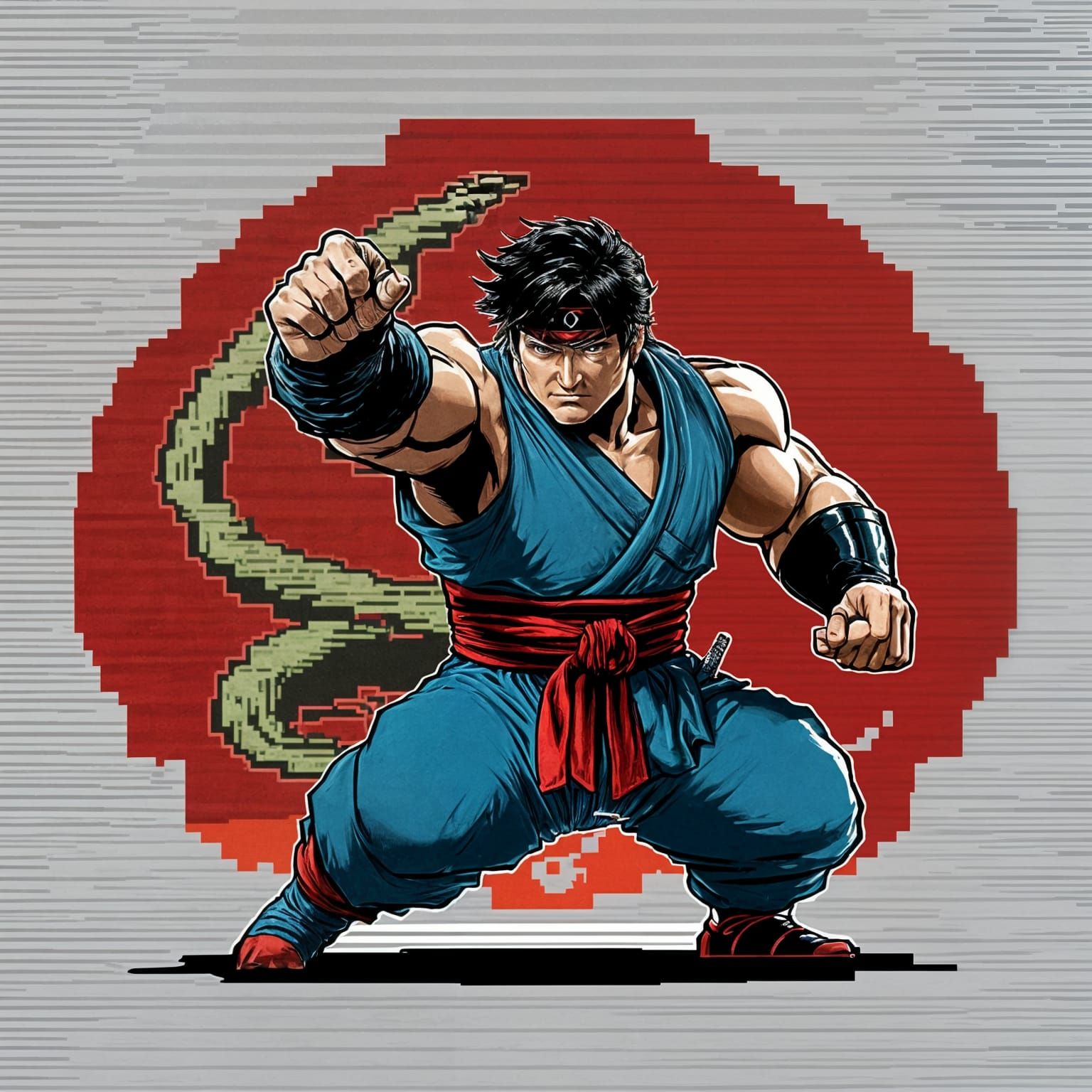 8-Bit Ninja Gaiden Video Game Art - AI Art