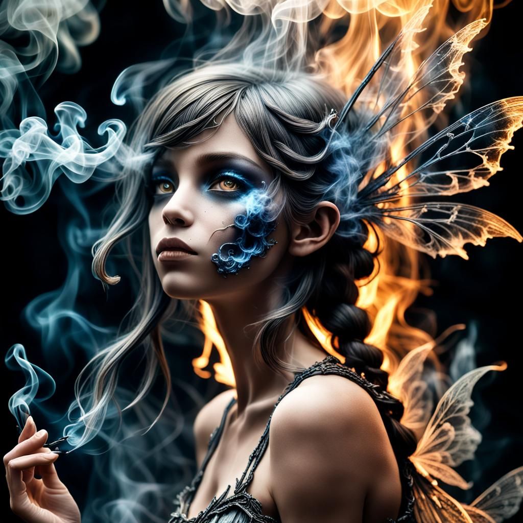 smoke elemental fairy - AI Generated Artwork - NightCafe Creator
