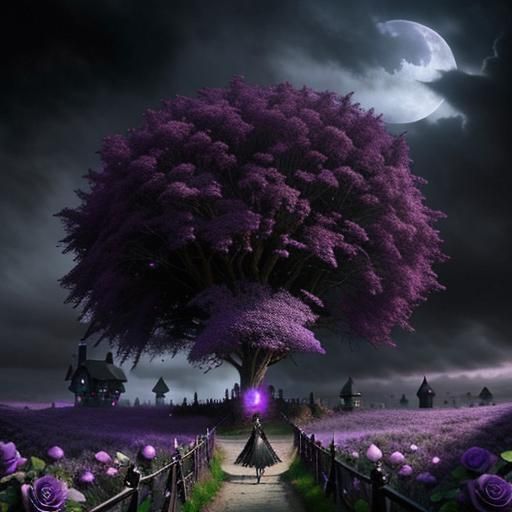 The Violet Tree - AI Generated Artwork - NightCafe Creator