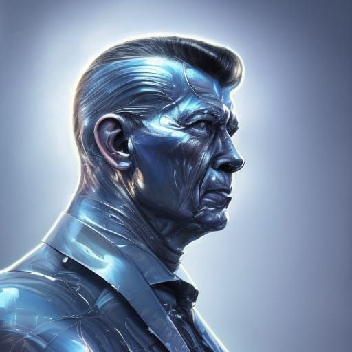 Ronald Reagan as a T-1000 - AI Generated Artwork - NightCafe Creator