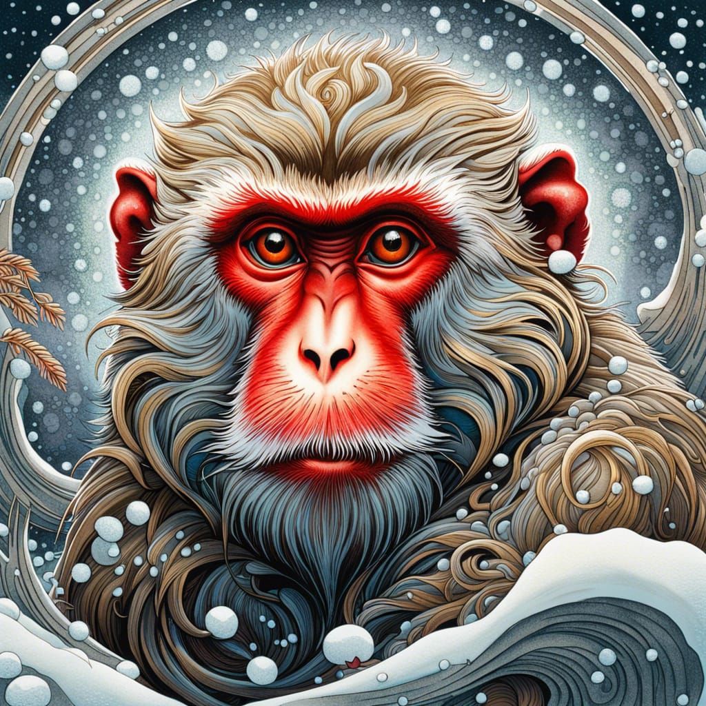 Japanese Macaque - AI Generated Artwork - NightCafe Creator