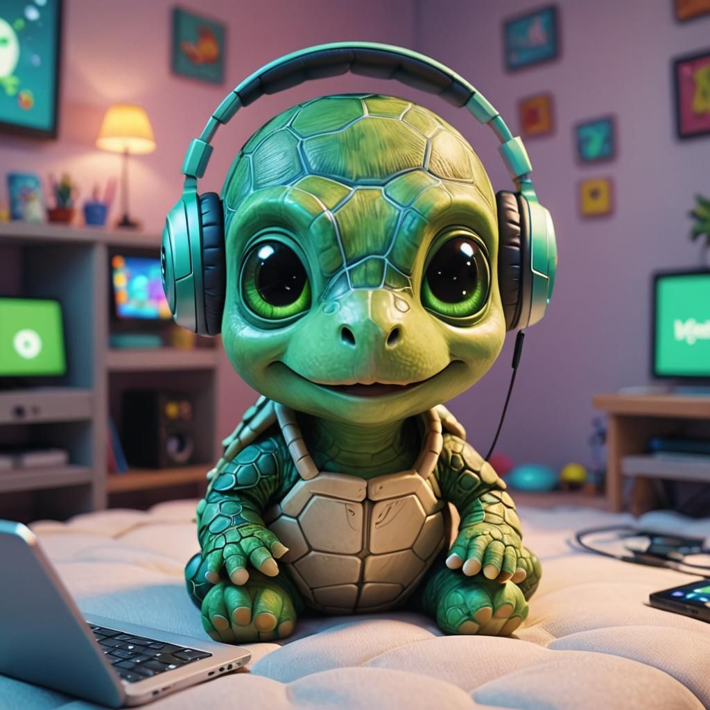 Techno Turtle 🐢 - AI Generated Artwork - NightCafe Creator