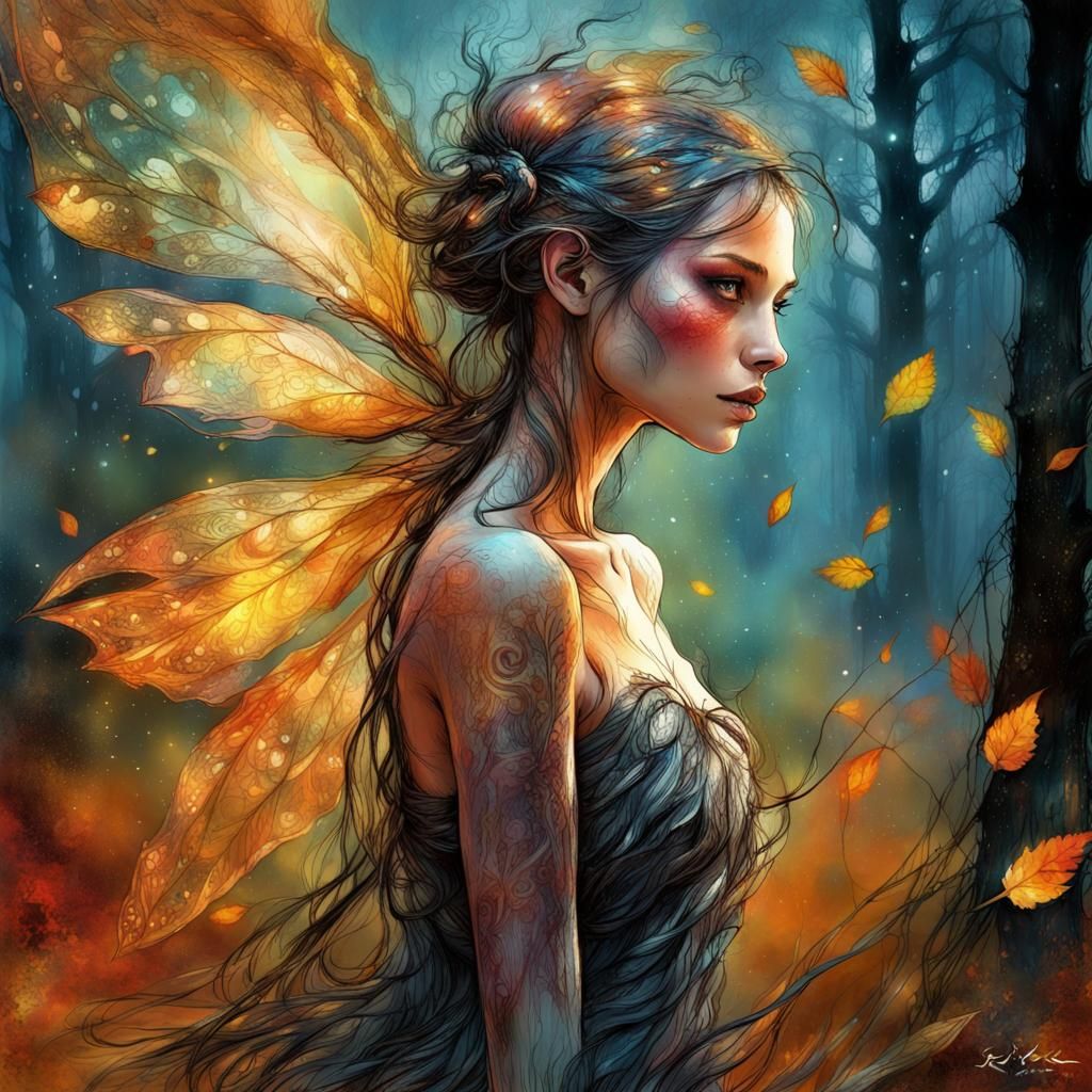 glimmering October fairy - AI Generated Artwork - NightCafe Creator