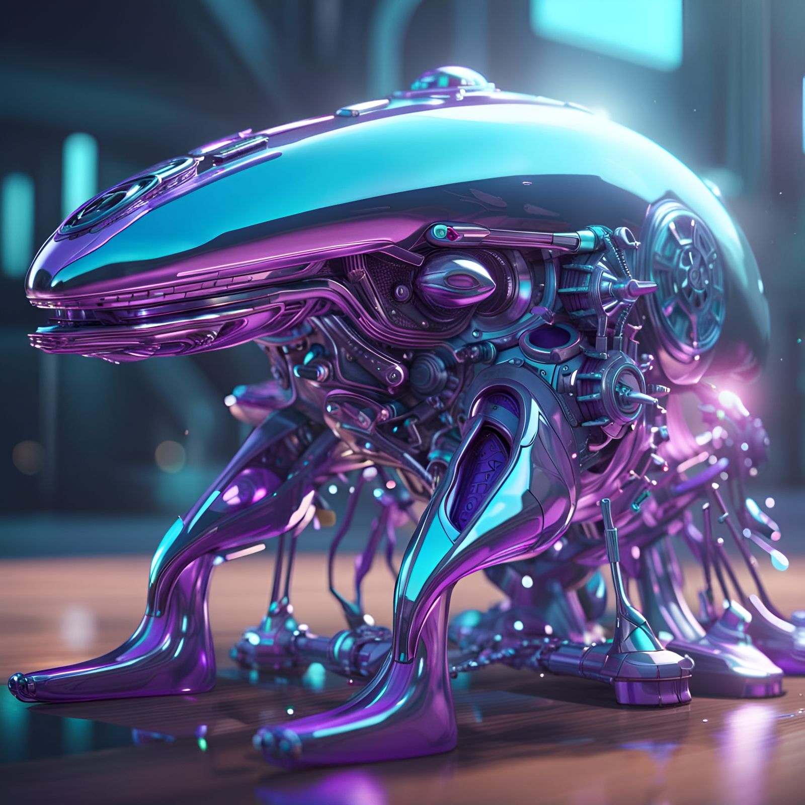 Alien robotic hybrid - AI Generated Artwork - NightCafe Creator