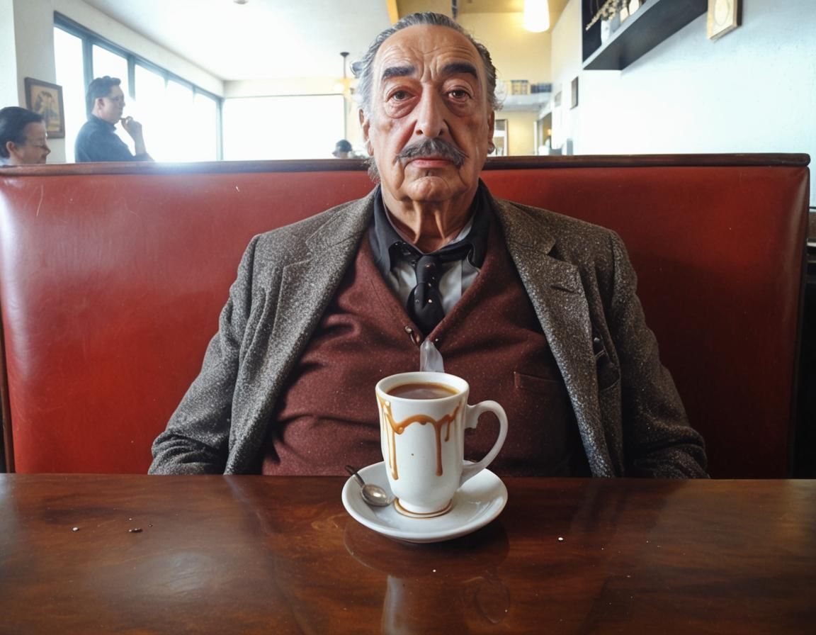 Cafe capers with Salvador Dali - AI Generated Artwork - NightCafe Creator