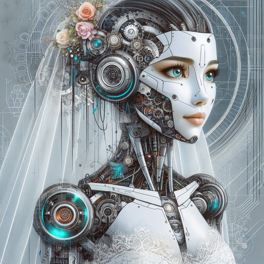 Bride in year 2179 - AI Generated Artwork - NightCafe Creator
