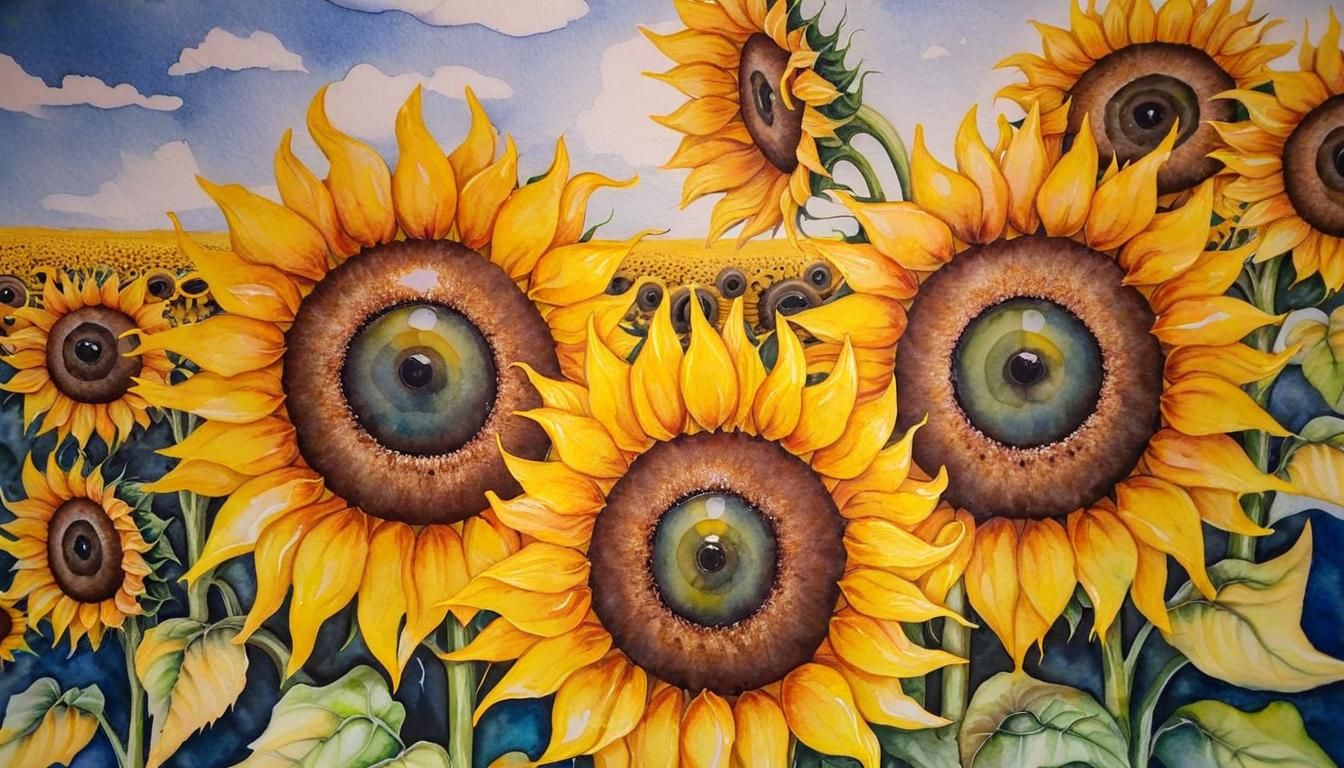 Surreal sunflower fields forever. - AI Generated Artwork - NightCafe Creator