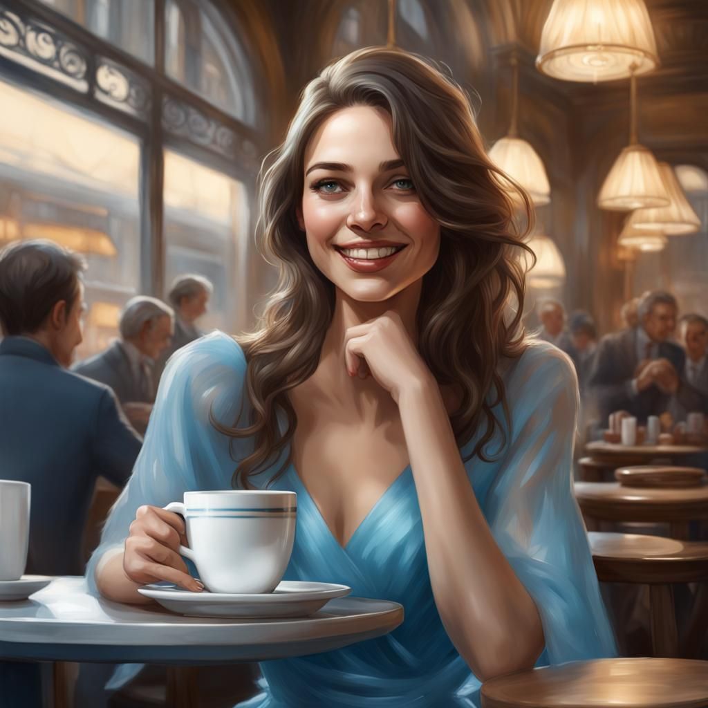 The lady with the beautiful smile - AI Generated Artwork - NightCafe Creator