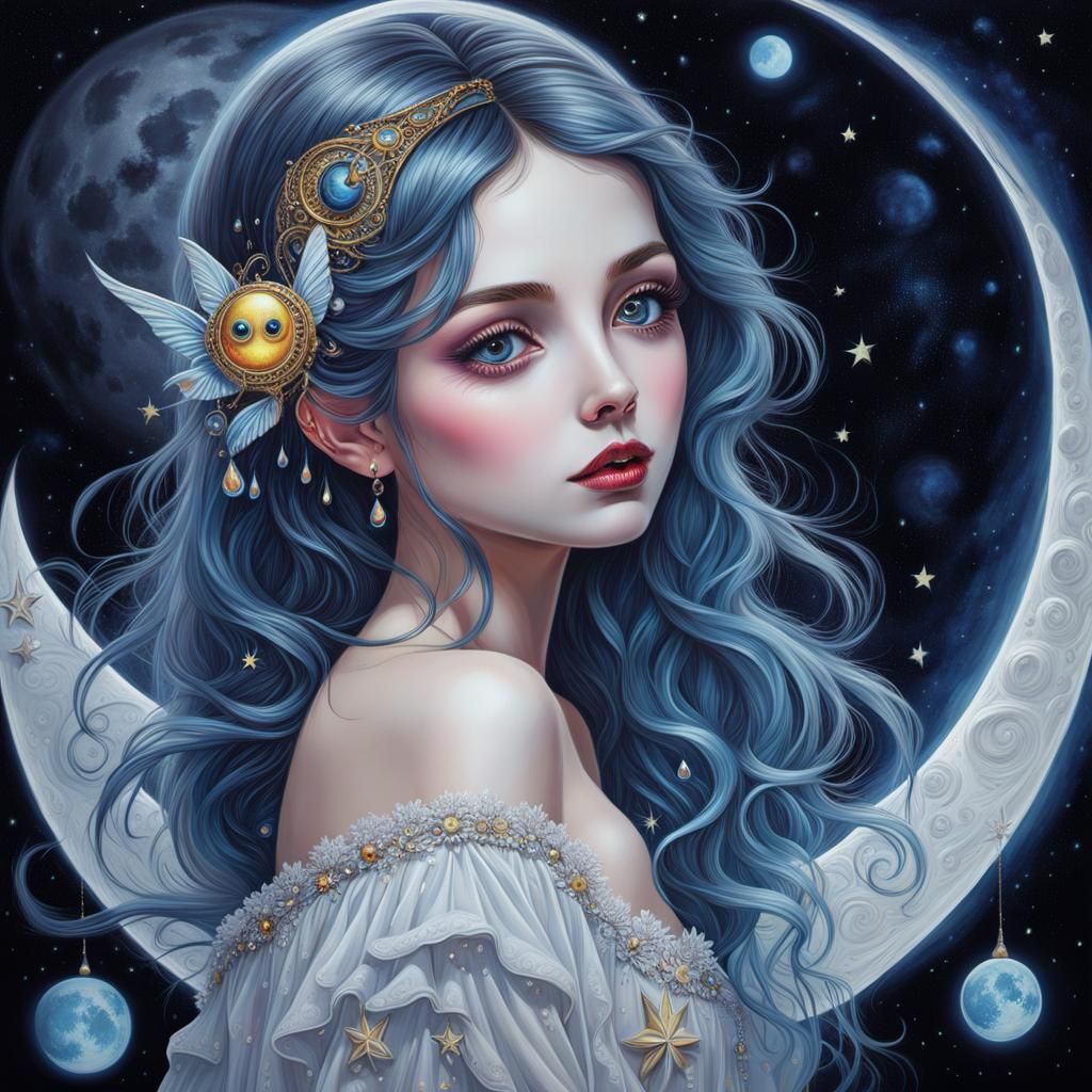 The Moon Girl Ai Generated Artwork Nightcafe Creator