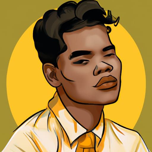 Jordan Terrell Carter in an art style inspired by the early to mid 20th ...