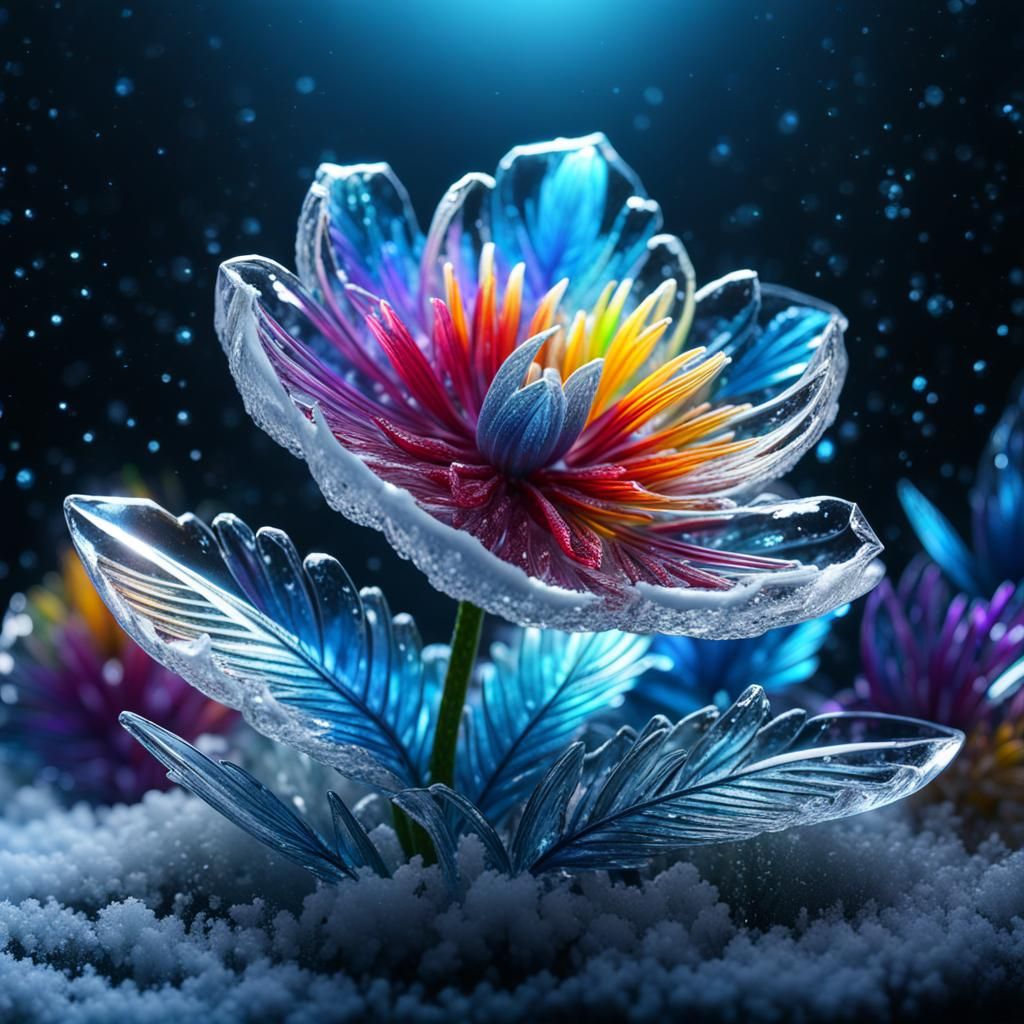 Ice Flower - AI Generated Artwork - NightCafe Creator