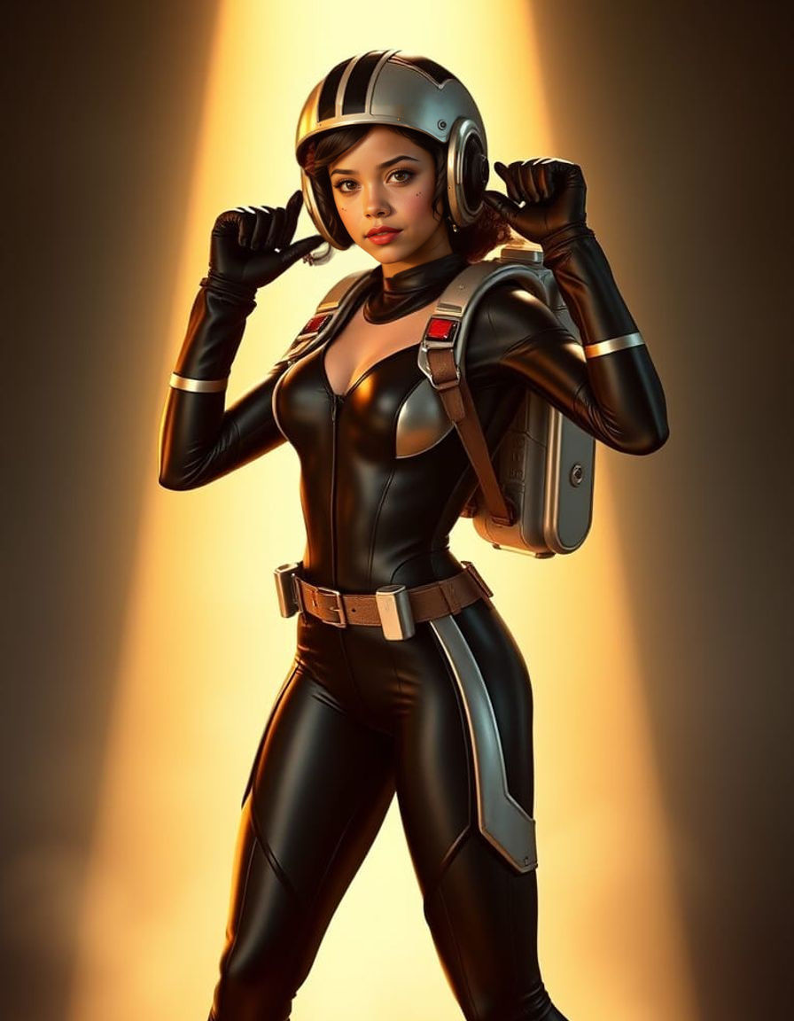 Jenna Ortega as The Rocketeer: Retro Tech Heroine ... - AI Art