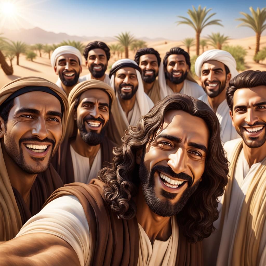 Jesus and His Disciples Take a Selfie - AI Generated Artwork ...