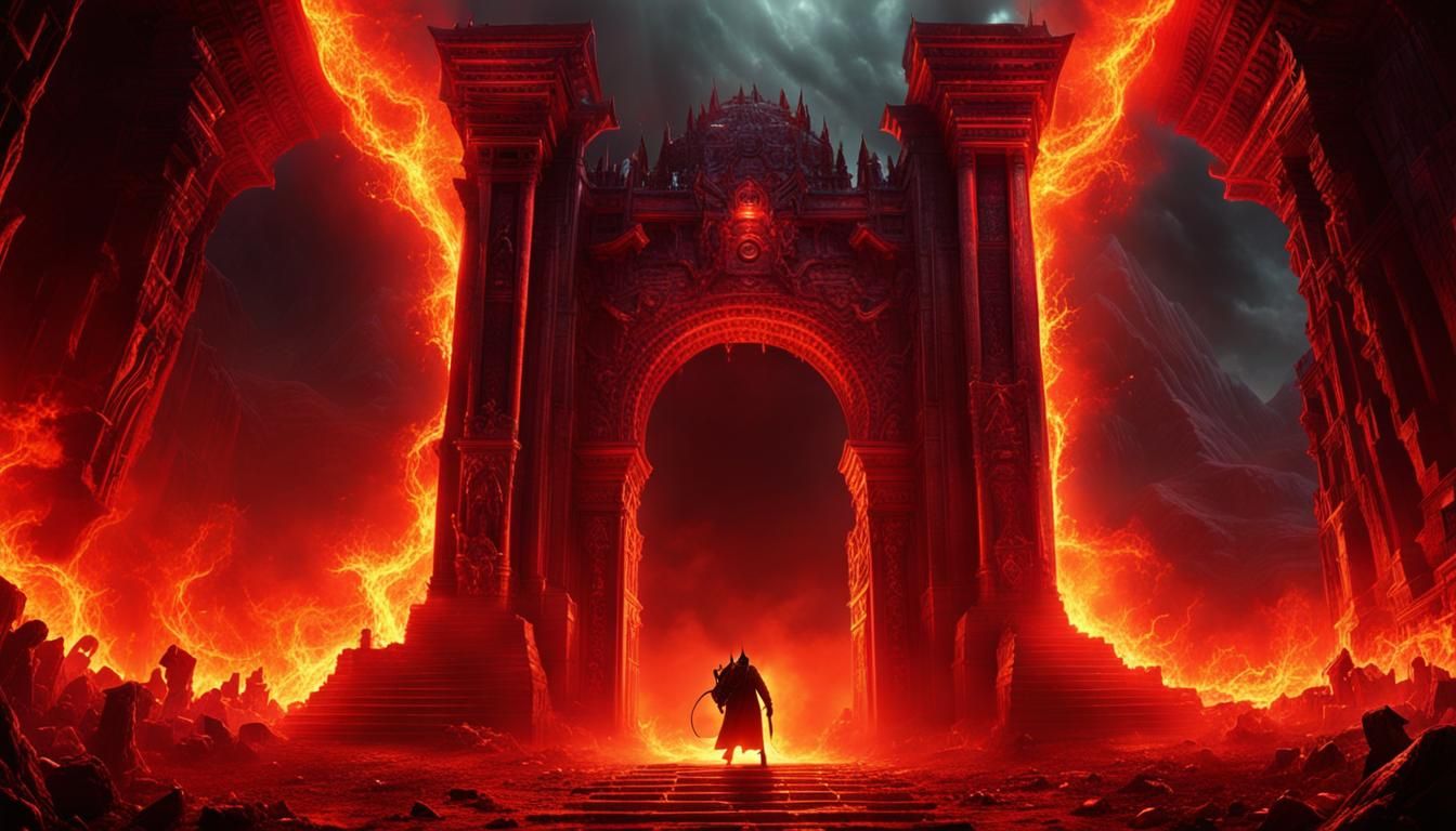 Epic Entrances in hell - AI Generated Artwork - NightCafe Creator
