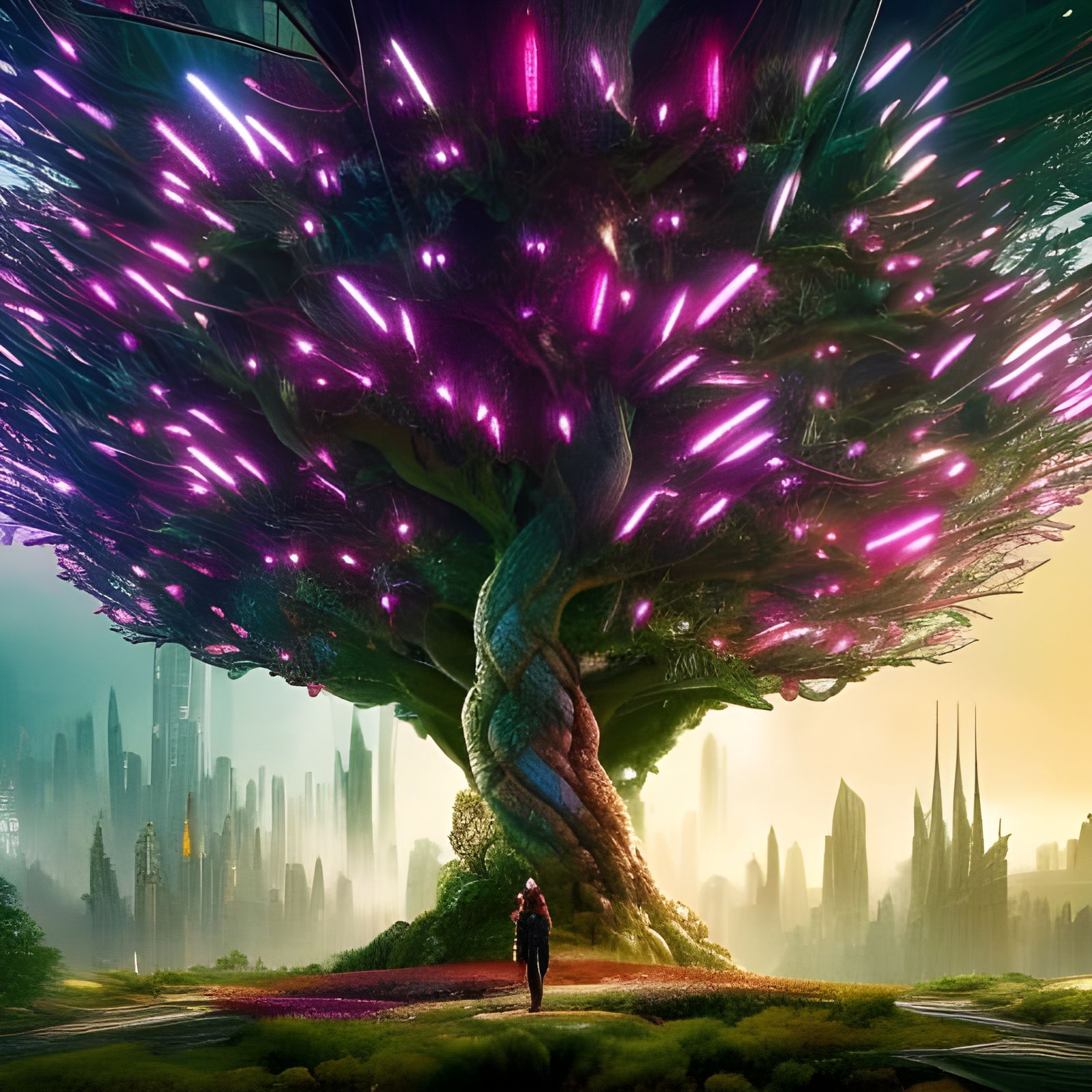 Cyber Tree - AI Generated Artwork - NightCafe Creator