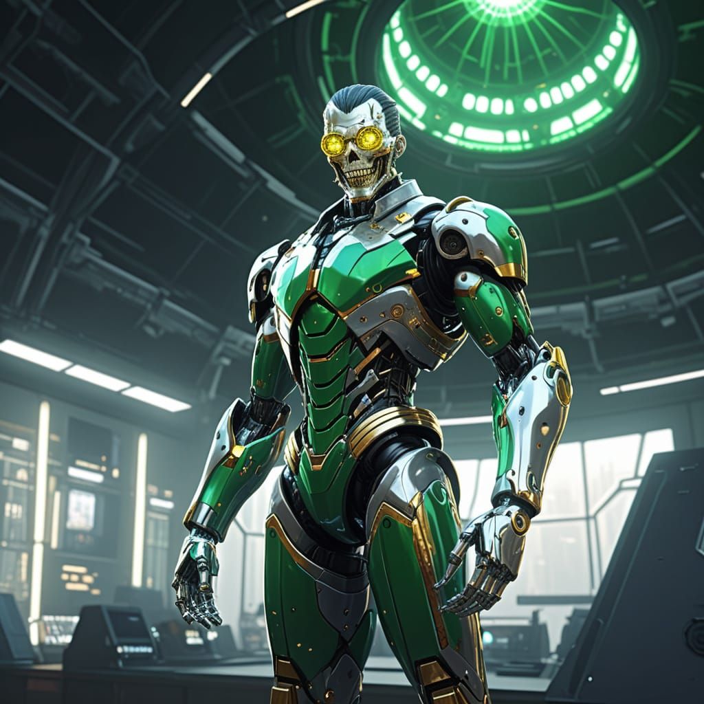 Creepy Cyborg - Shiny Silver Cyborg Masterpiece in 70s Sci-F...