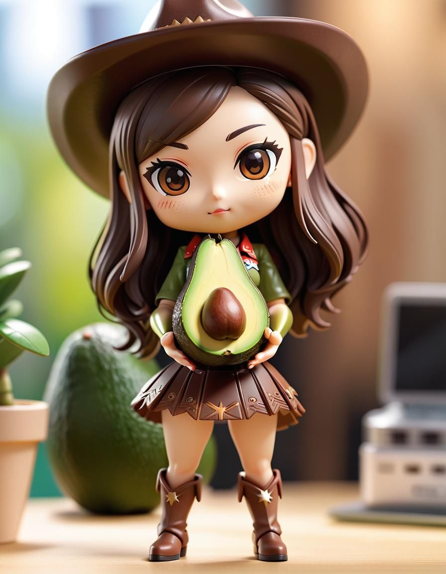 Chibi doll with avocado - AI Generated Artwork - NightCafe Creator