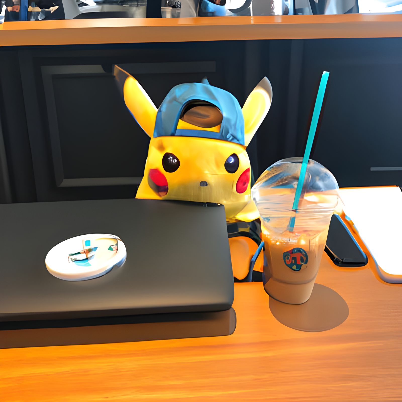 Pikachu working at Starbucks - AI Generated Artwork - NightCafe Creator