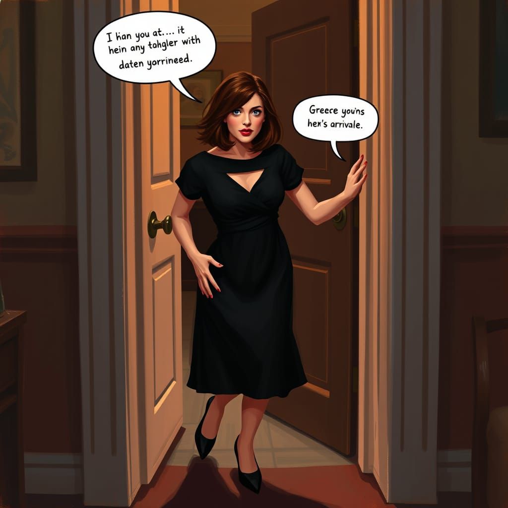 Woman in a Tipsy Romp, with Vibrant Colors and Exp... - AI Art